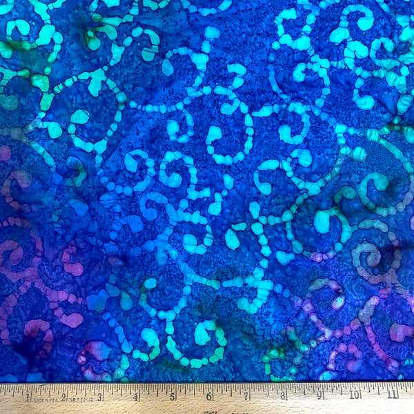 Color Crazy Hand-Dyed Cotton Fabric - Indigo Swirls